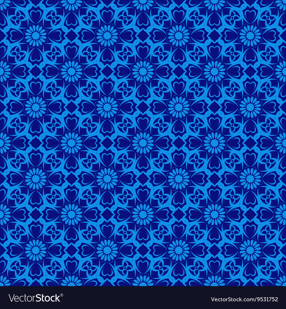 Seamless Pattern over blue Royalty Free Vector Image