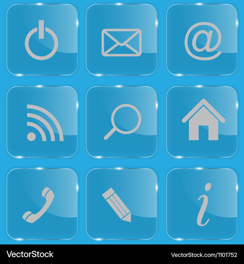 Set of shiny glass web buttons Royalty Free Vector Image