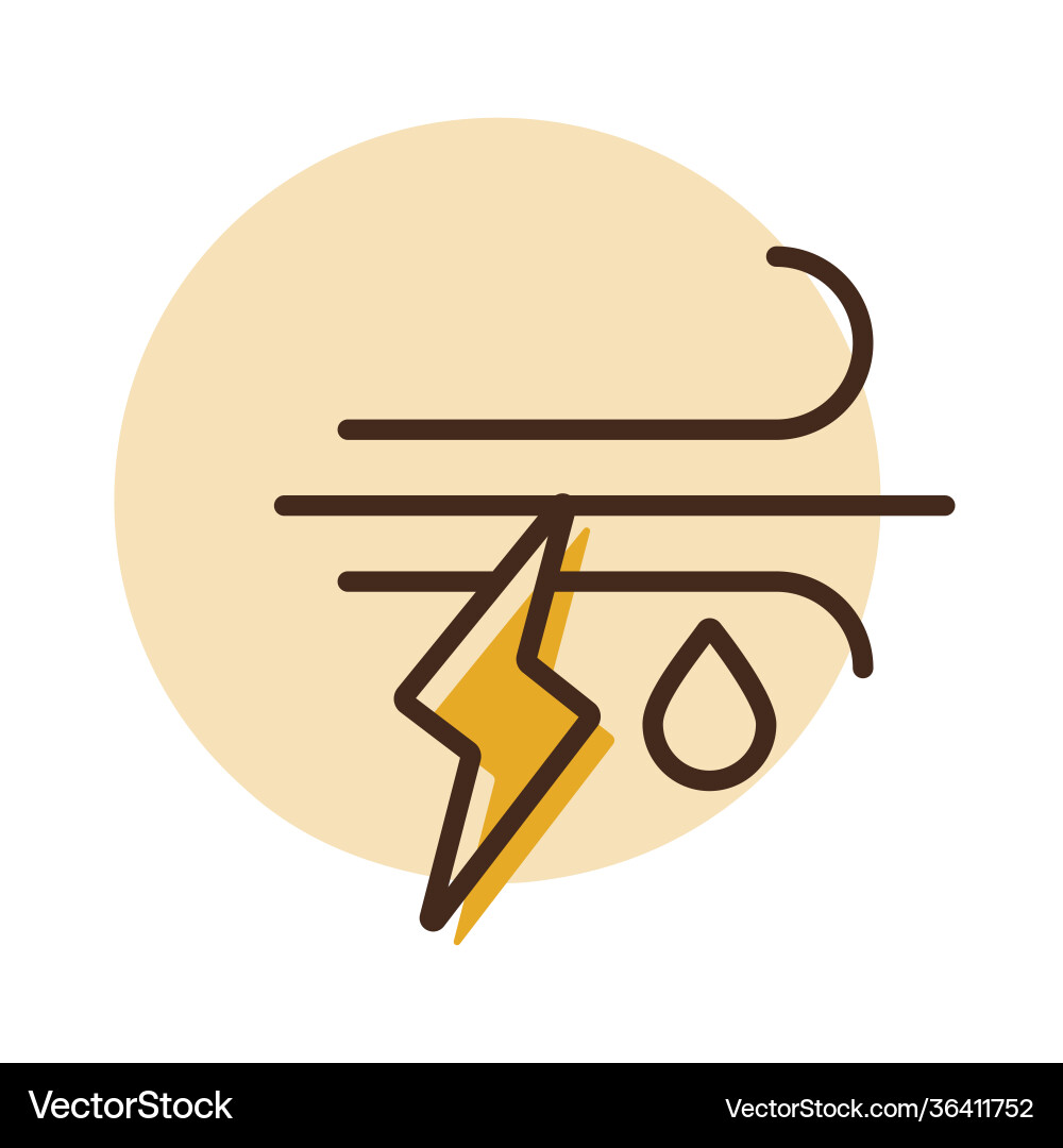 Wind rain lightning icon weather sign Royalty Free Vector