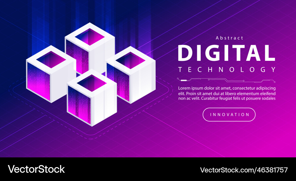 Abstract digital technology futuristic blue pink Vector Image