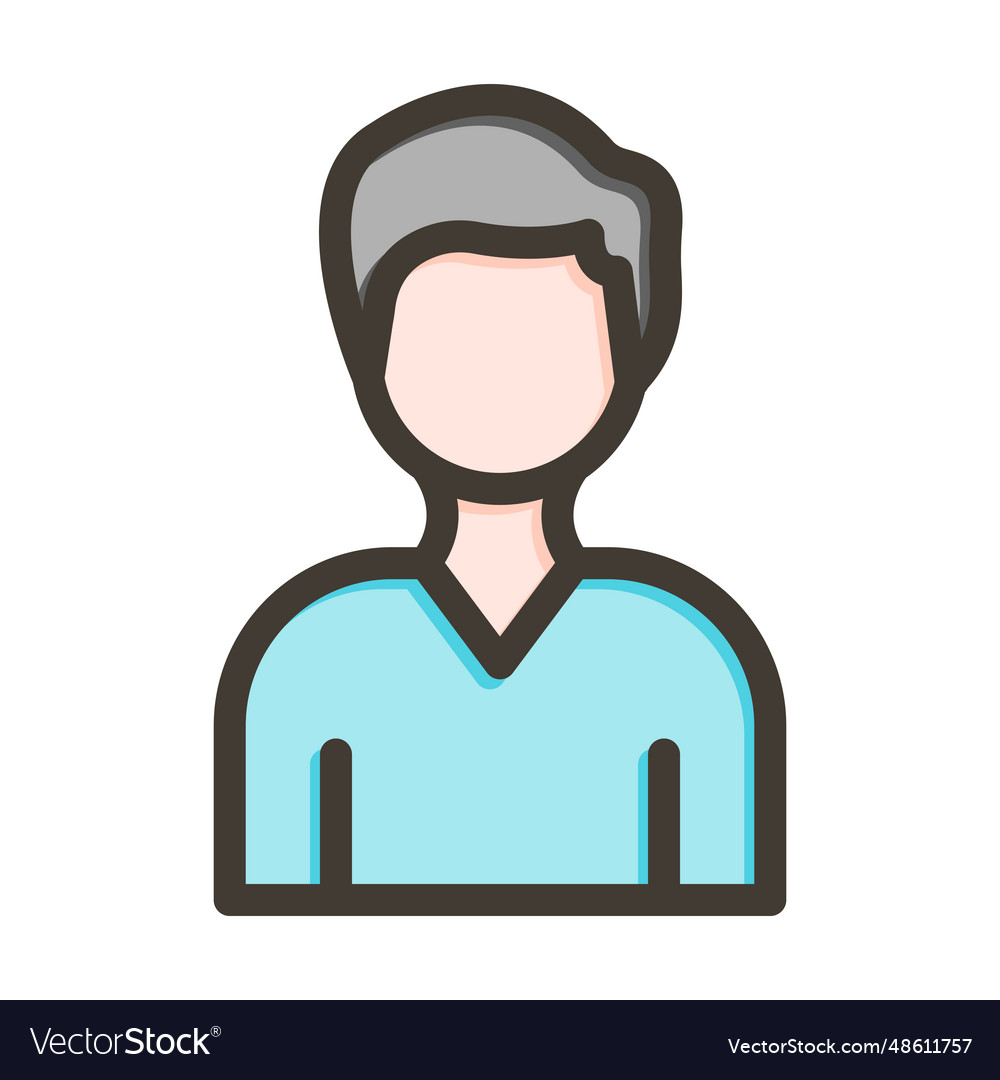 Avatar thick line filled colors for personal Vector Image