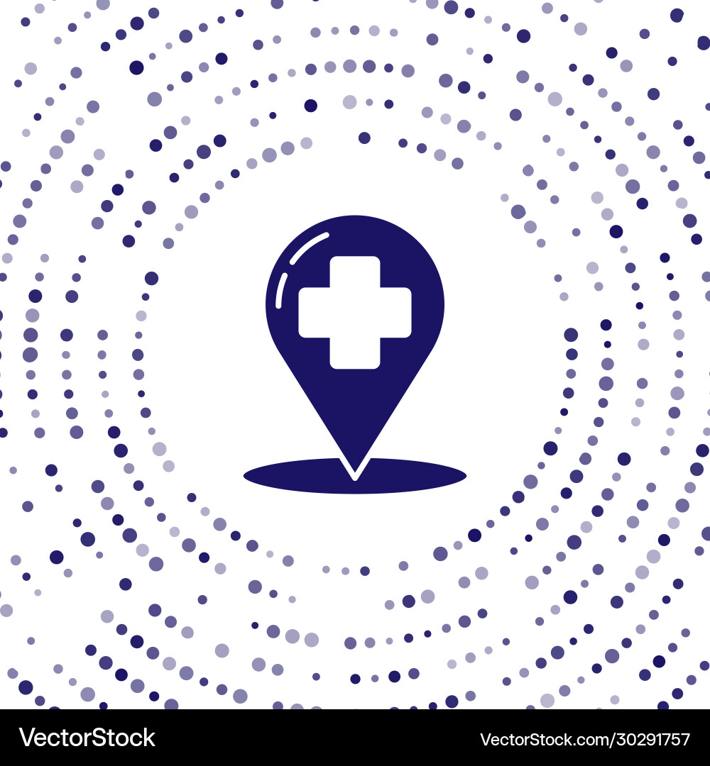 Blue medical map pointer with cross hospital icon Vector Image