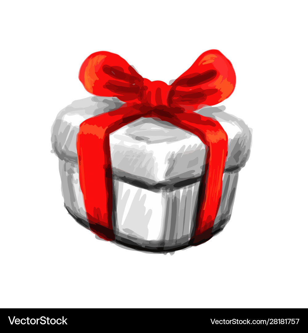 Hand drawn gift box christmas box sketch Vector Image