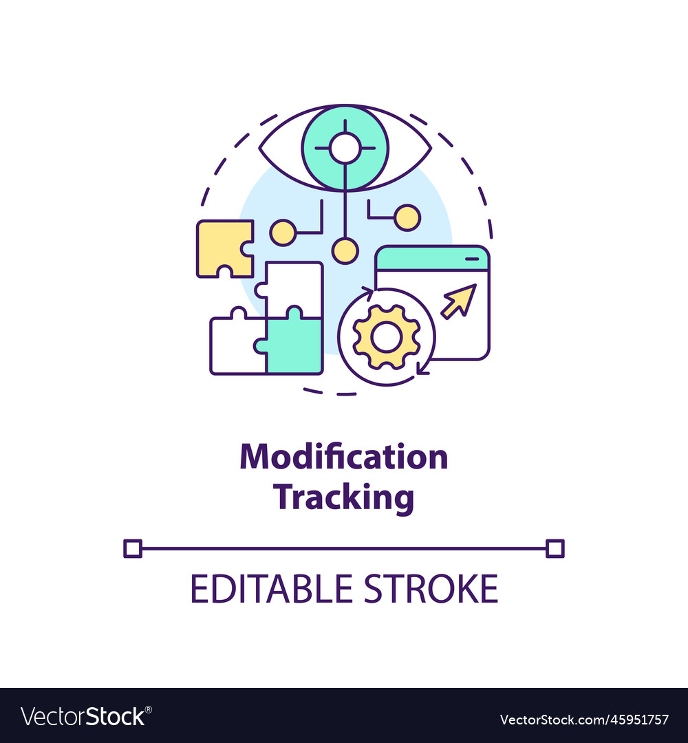 Modification tracking concept icon Royalty Free Vector Image
