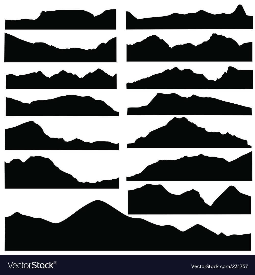 Mountain set Royalty Free Vector Image - VectorStock