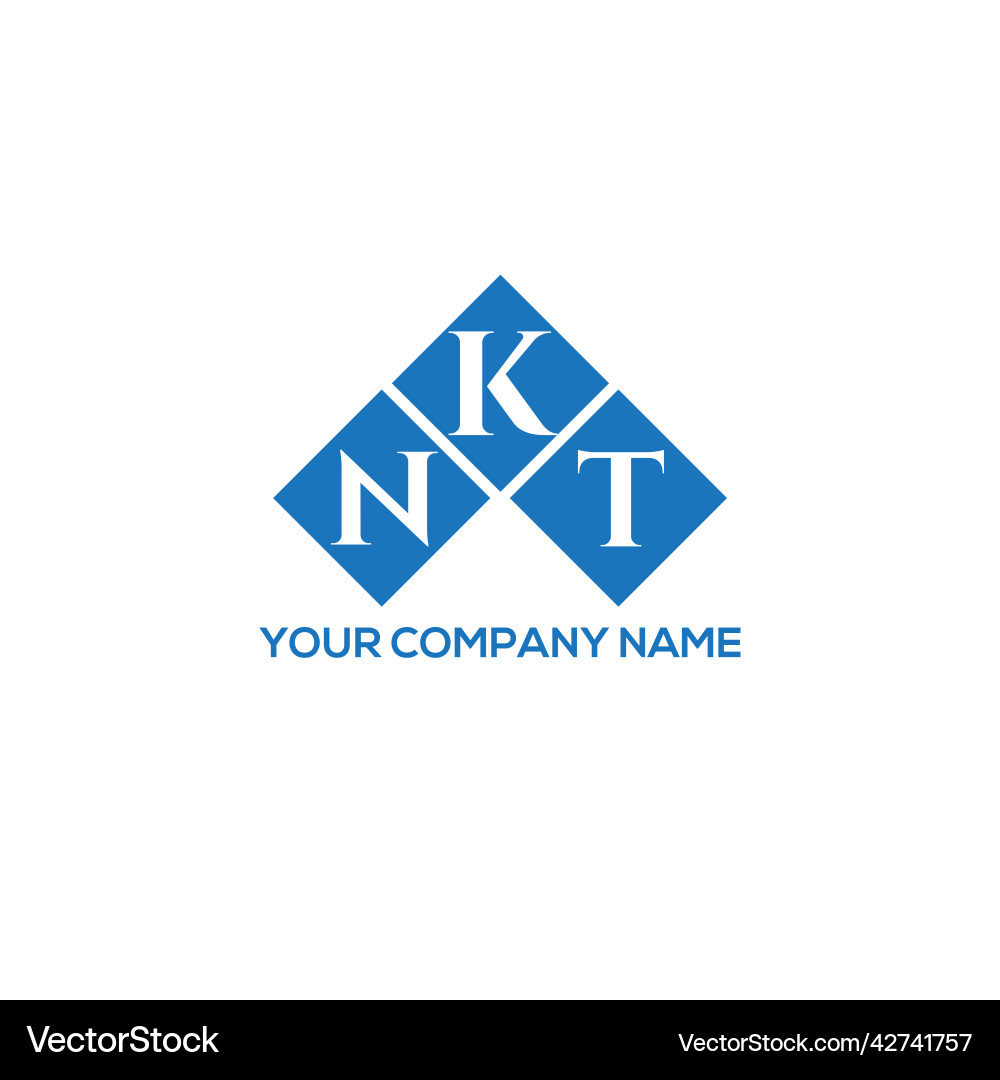 Nkt letter logo design on white background Vector Image