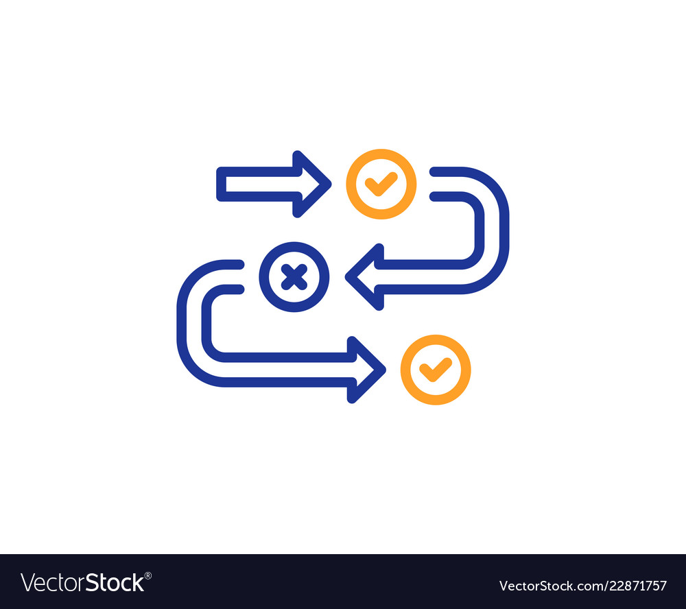 Survey progress line icon algorithm sign Vector Image
