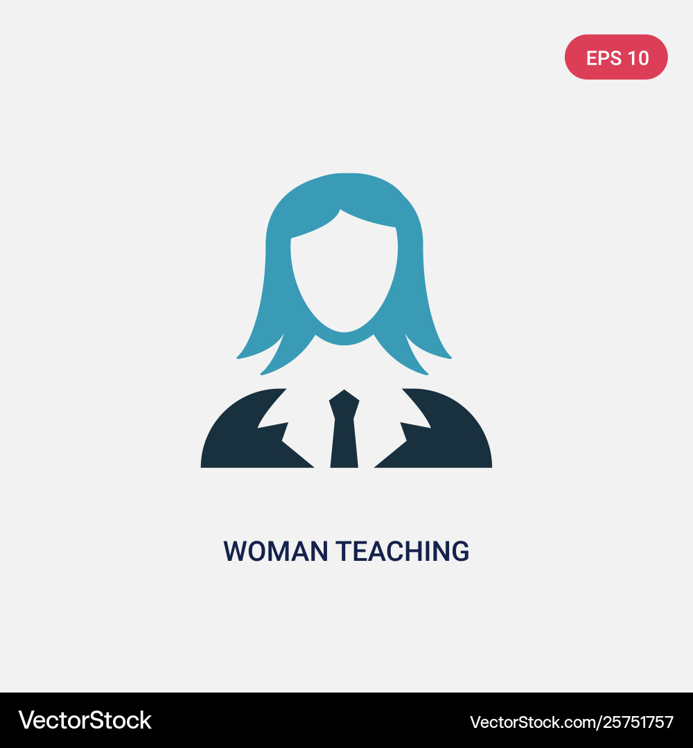 Two color woman teaching icon from user concept Vector Image