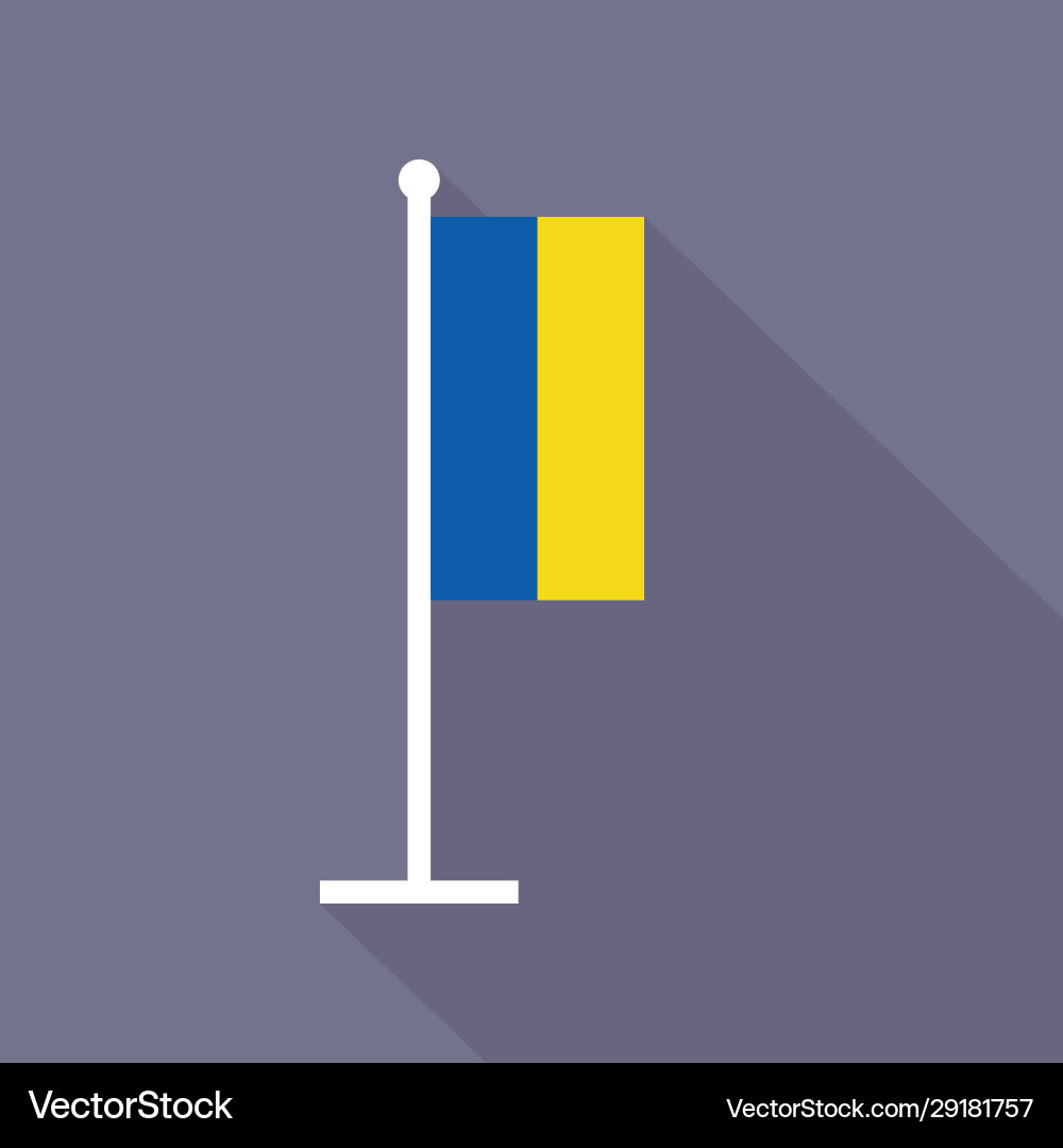 Ukraine flag flat icon Royalty Free Vector Image