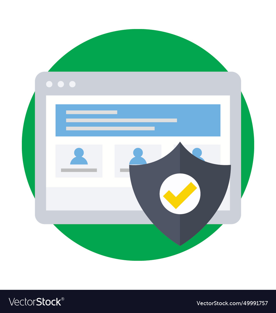 Web security flat icon Royalty Free Vector Image