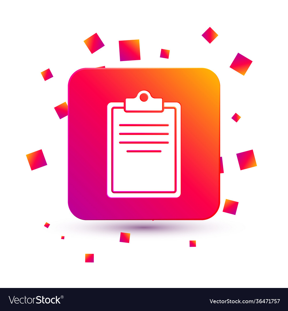 White clipboard with checklist icon isolated Vector Image