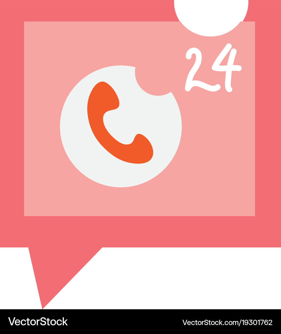 Colorful phone lost call sign inside square chat Vector Image