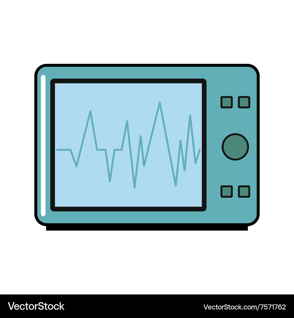 Ecg cartoon icon isolated on white background Vector Image