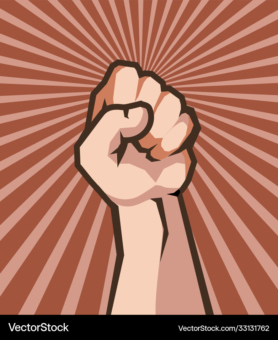 Human hand in fist protest Royalty Free Vector Image
