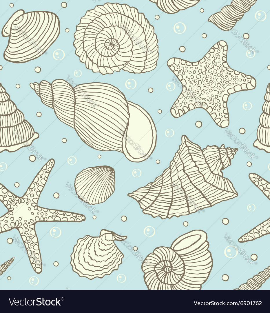 Ocean shells Royalty Free Vector Image - VectorStock