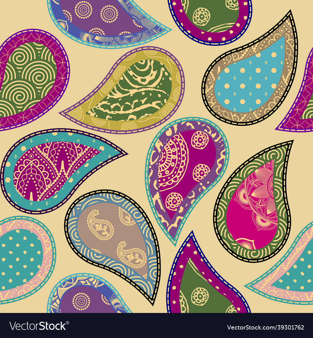 Patchwork textile pattern seamless quilting Vector Image