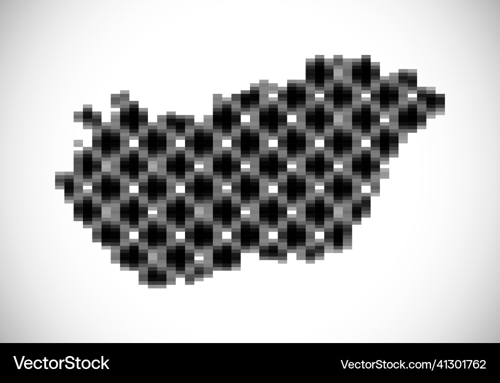Pixel map of hungary the dotted map is on white Vector Image