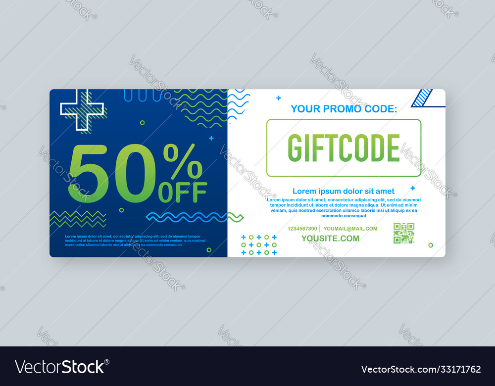 Promo code gift voucher with coupon code Vector Image