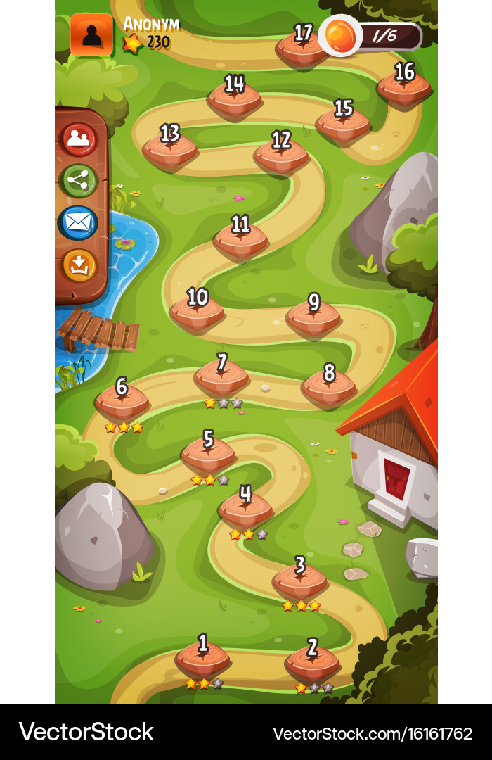 Spring country landscape for game background Vector Image