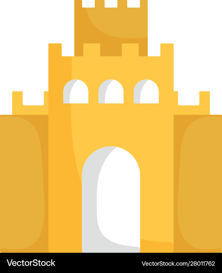 Summer sand castle beach fill style Royalty Free Vector