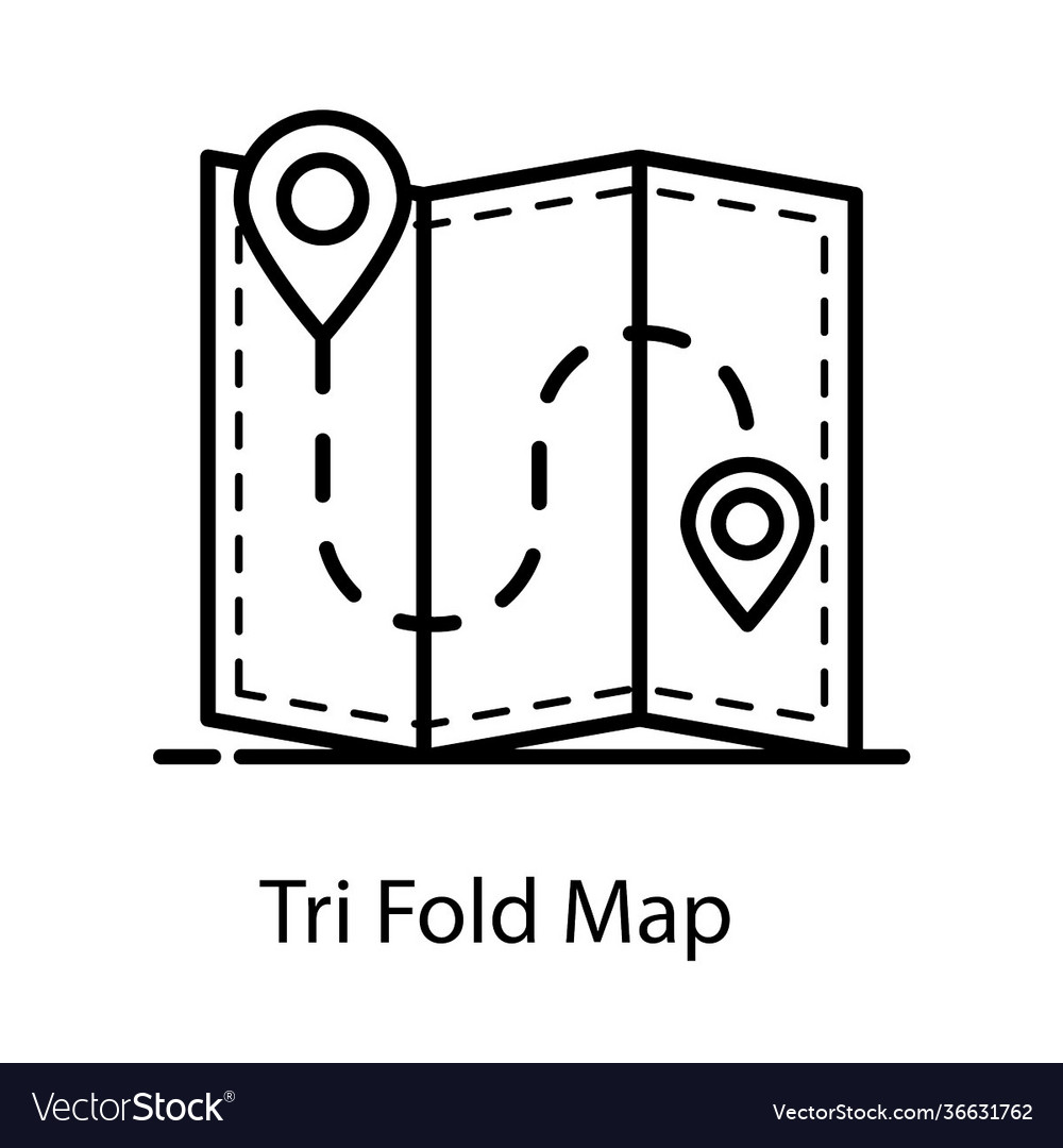 Trifold map Royalty Free Vector Image - VectorStock