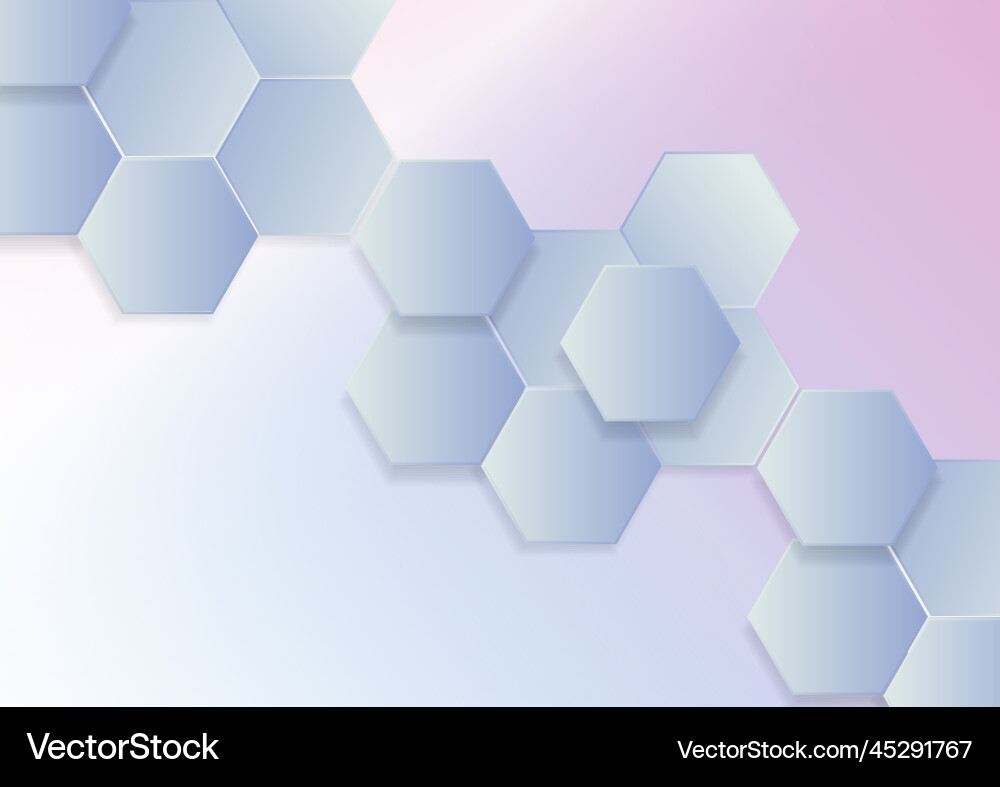 Abstract modern hexagon design overlapping Vector Image