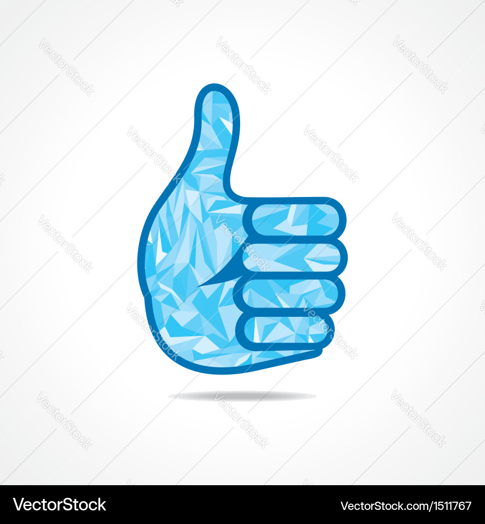 Abstract thumbs -up or like symbol with triangles Vector Image