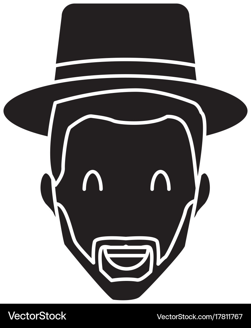 Adult man with hat smiling Royalty Free Vector Image