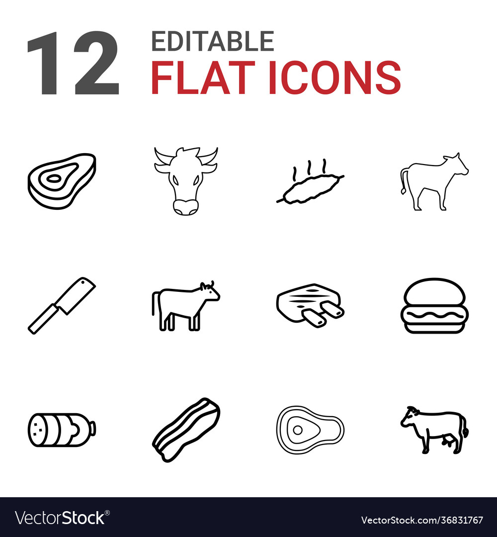 Beef icons Royalty Free Vector Image - VectorStock