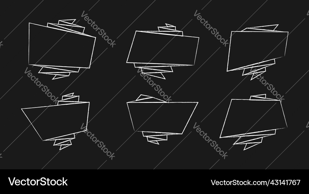 Chalk outline promotion sticker collection Vector Image