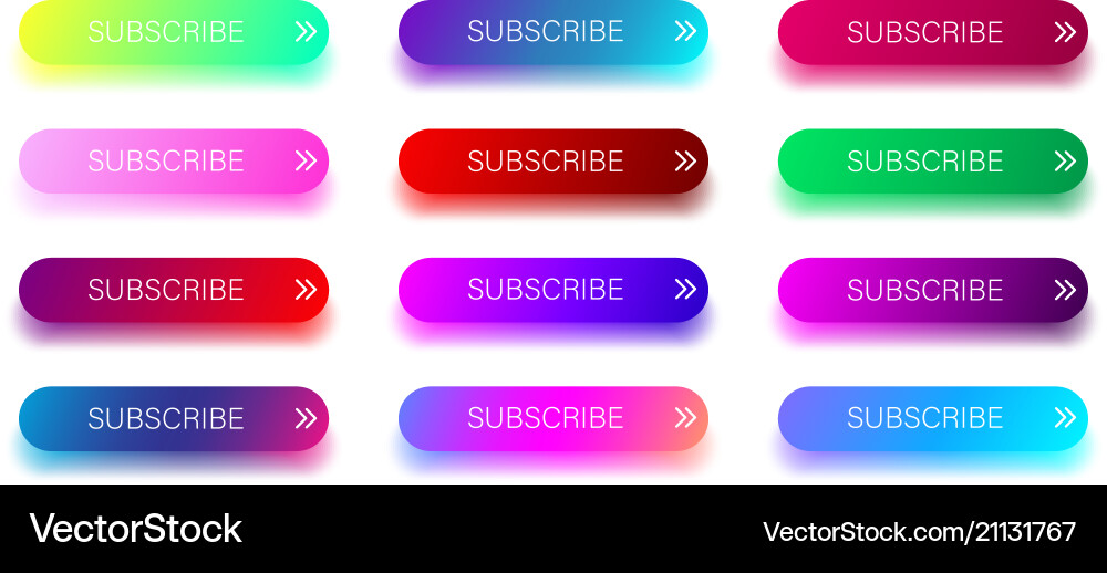 Colorful subscribe icons isolated on white Vector Image