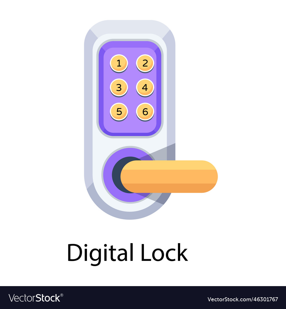 Digital lock Royalty Free Vector Image - VectorStock