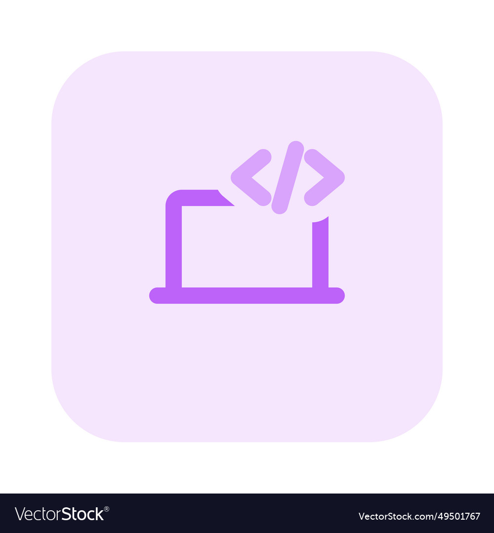 Editing or executing programming in laptop Vector Image