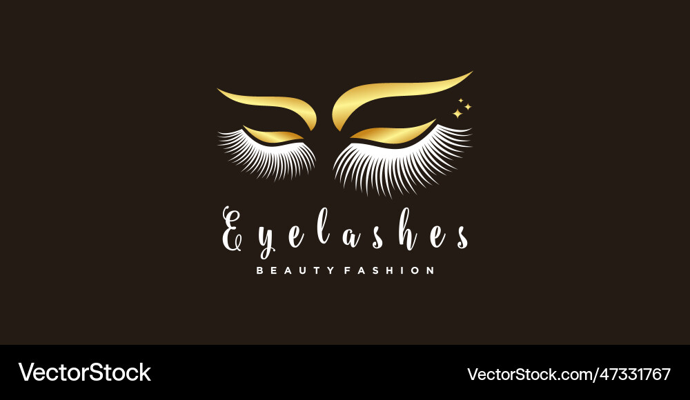 Eye lashes logo design concept premium Royalty Free Vector