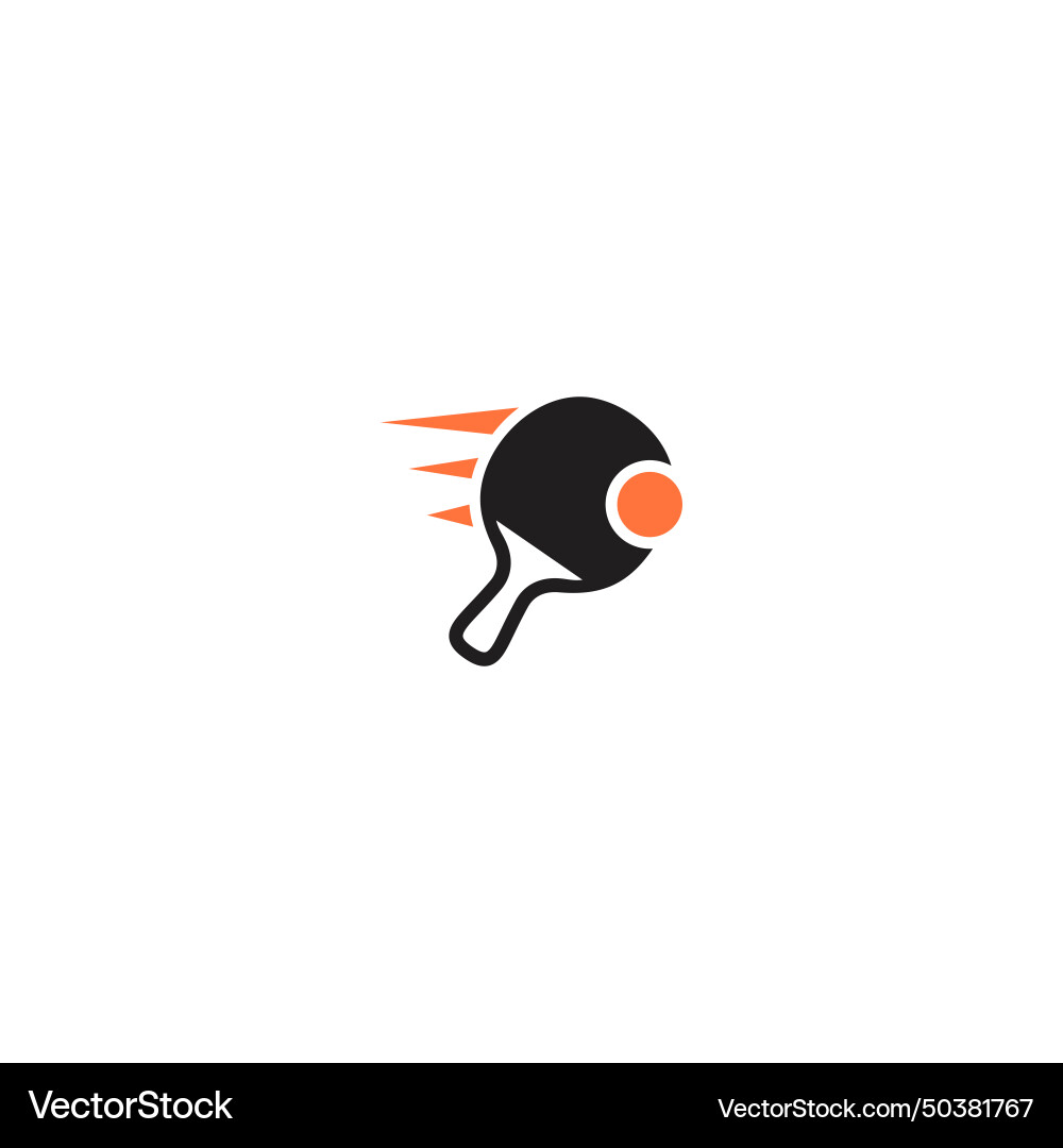 Fast ping pong logo design on isolated background Vector Image