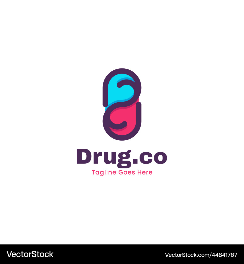 Logo drug simple mascot style Royalty Free Vector Image