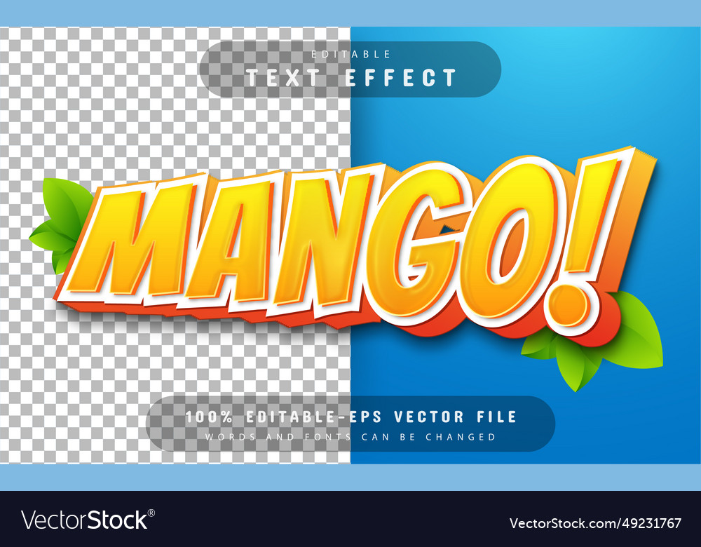 Mango text effect editable Royalty Free Vector Image Mango text effect editable Royalty Free Vector Image