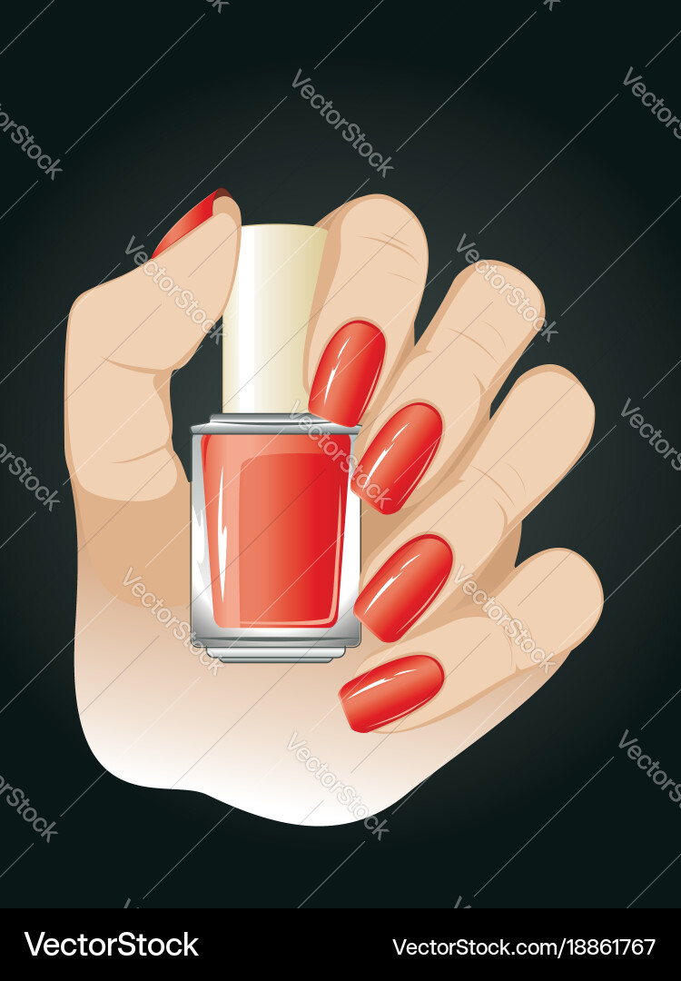 Nails with fashion manicure Royalty Free Vector Image