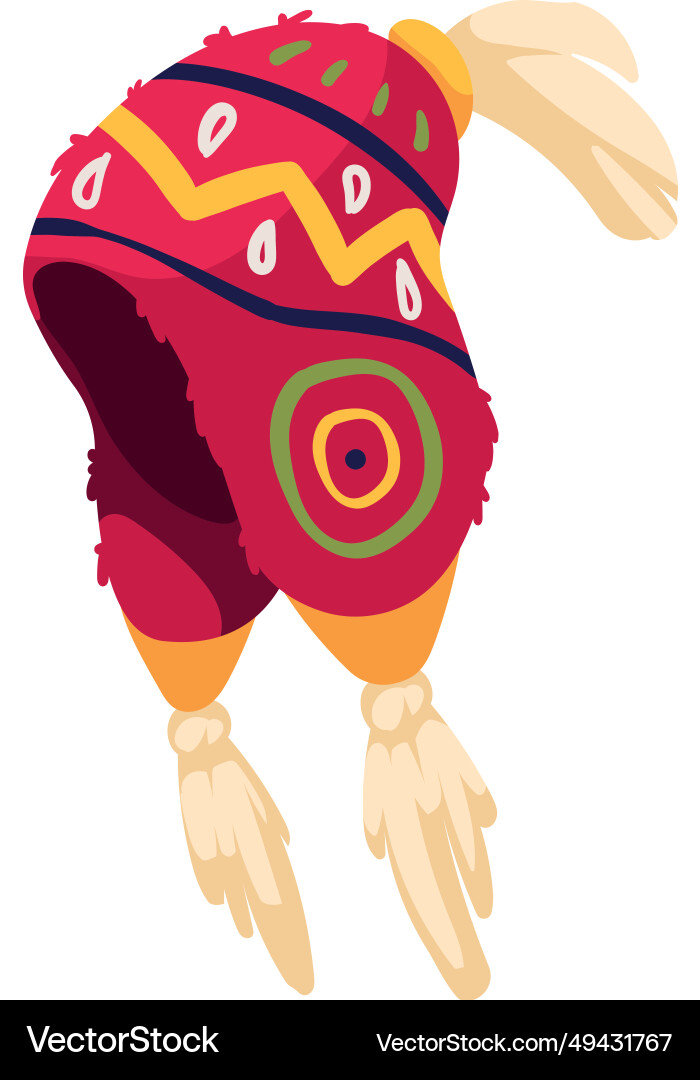 Peru culture knitted chullo Royalty Free Vector Image