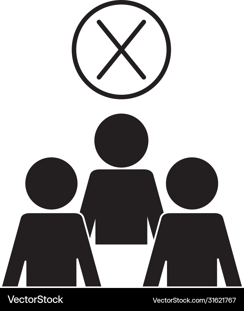 Prohibition gathering silhouette style icon Vector Image