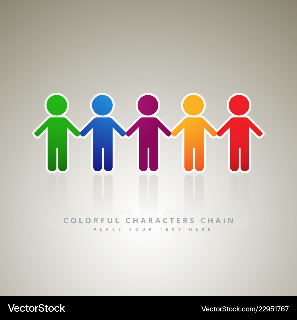 Rainbow people logo company Royalty Free Vector Image