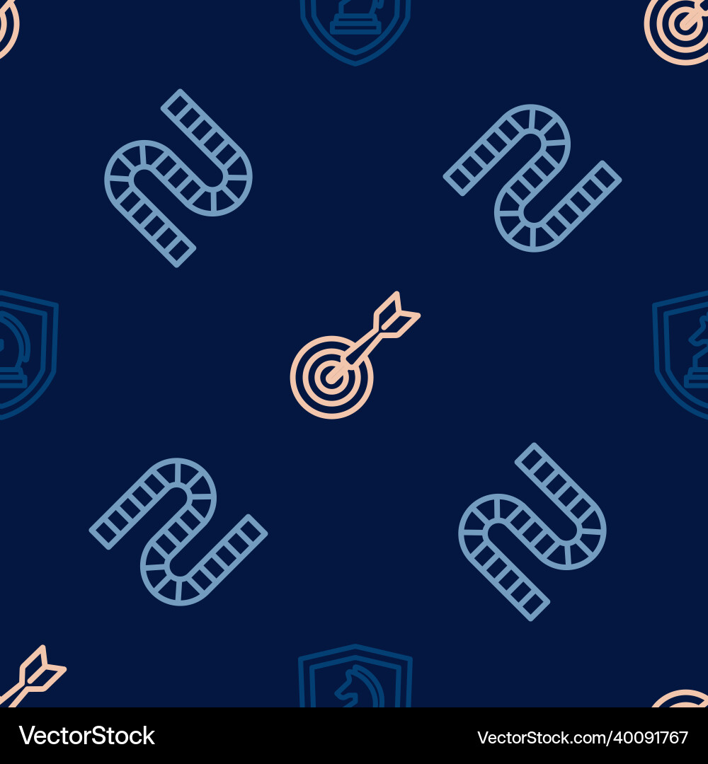 Set line chess board game and classic dart Vector Image