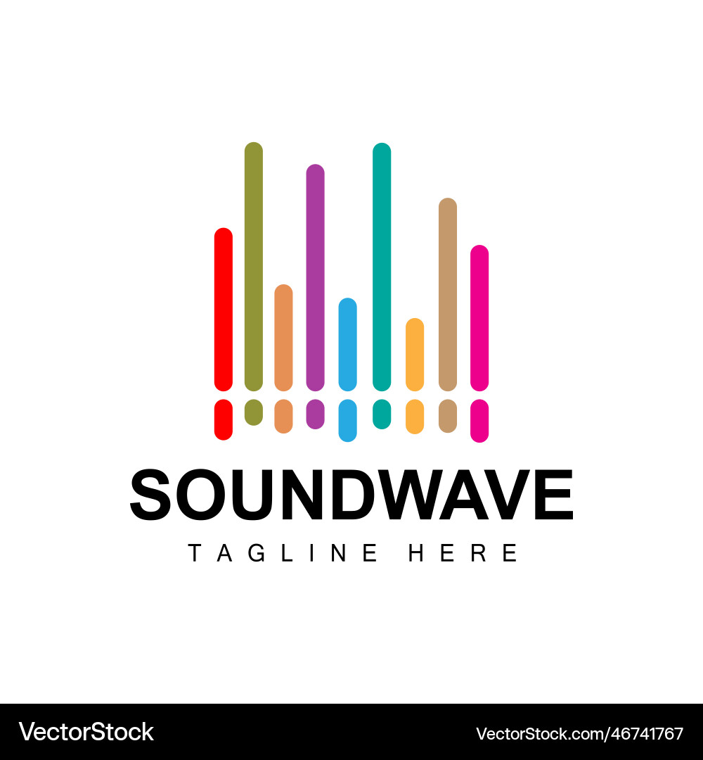Sound wave logo and tone icon template Royalty Free Vector