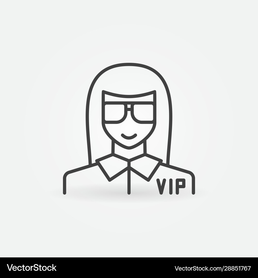 Vip woman icon in thin line style Royalty Free Vector Image