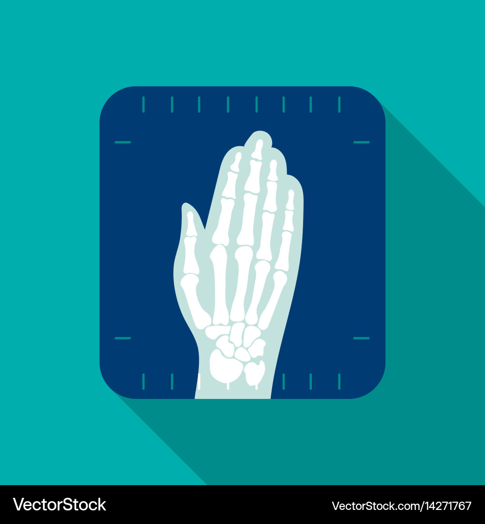 X-ray hand icon flat single medicine from Vector Image