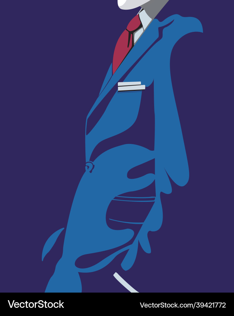 A man in suit with simple and minimalist Vector Image