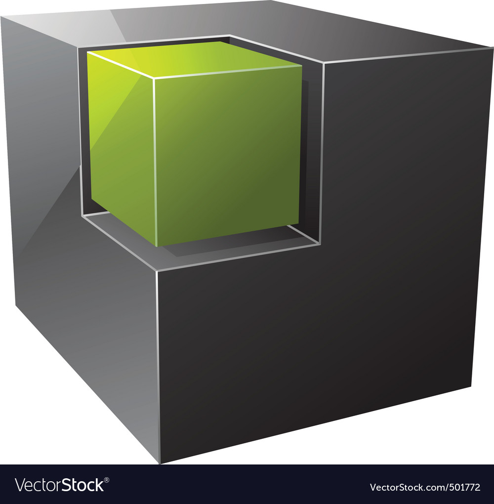 Black cube Royalty Free Vector Image - VectorStock