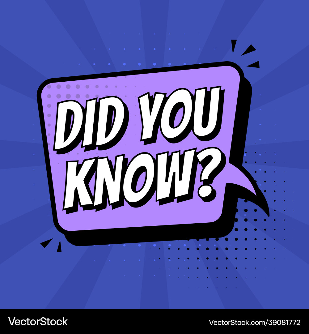 Concept of interesting fact text did you know Vector Image