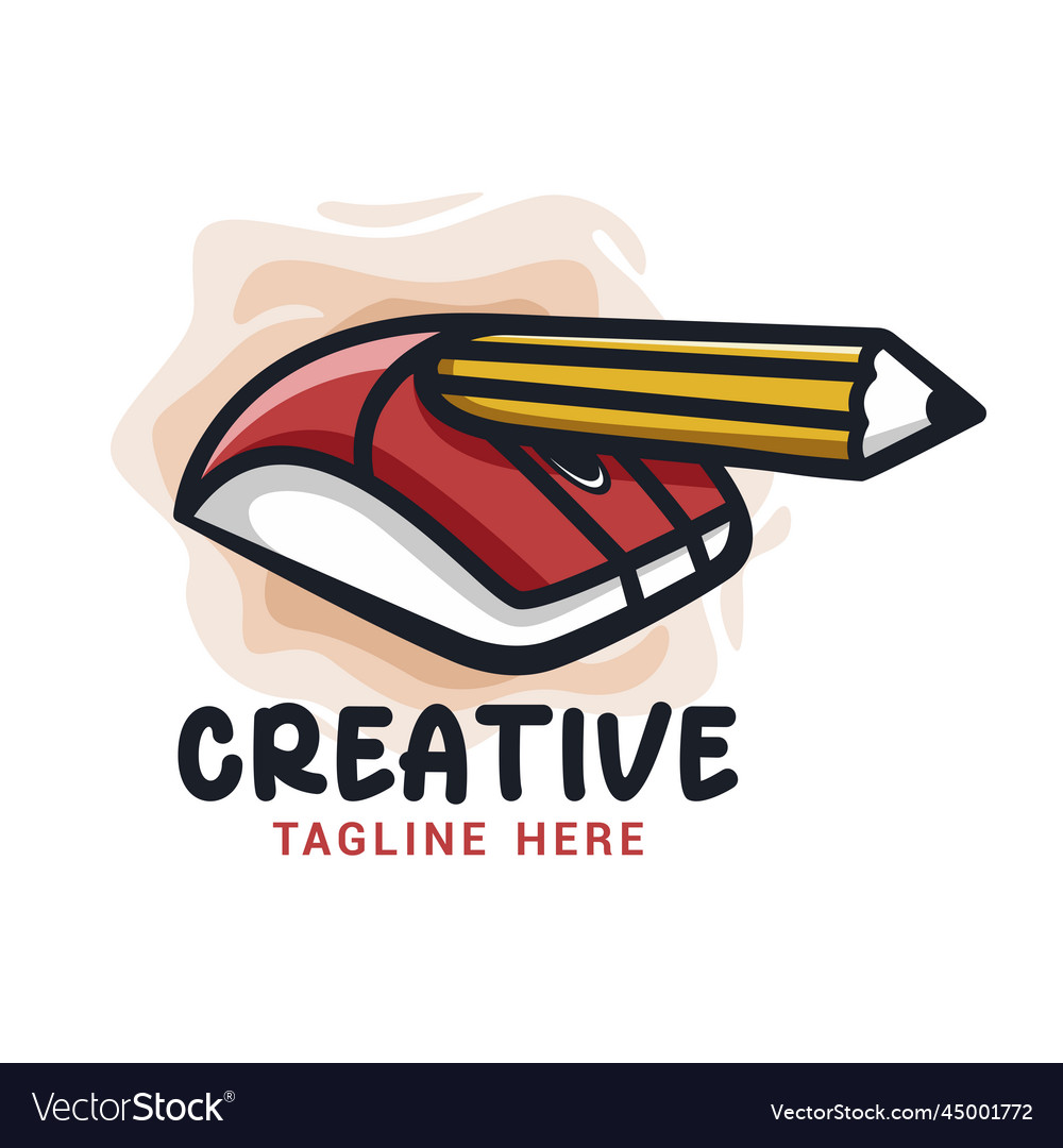 Creative mouse logo template Royalty Free Vector Image