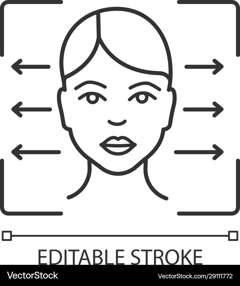 Facial recognition reader linear icon Royalty Free Vector